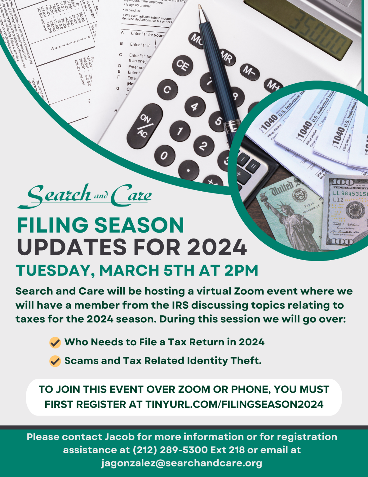 Tax Filing Updates for 2024 – Zoom Presentation – Search and Care